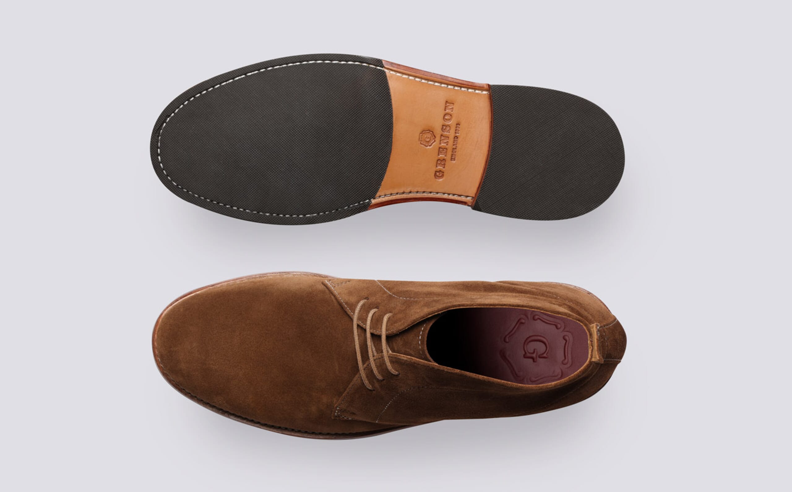 Chester | Mens Chukka Boots in Brown Suede | Grenson