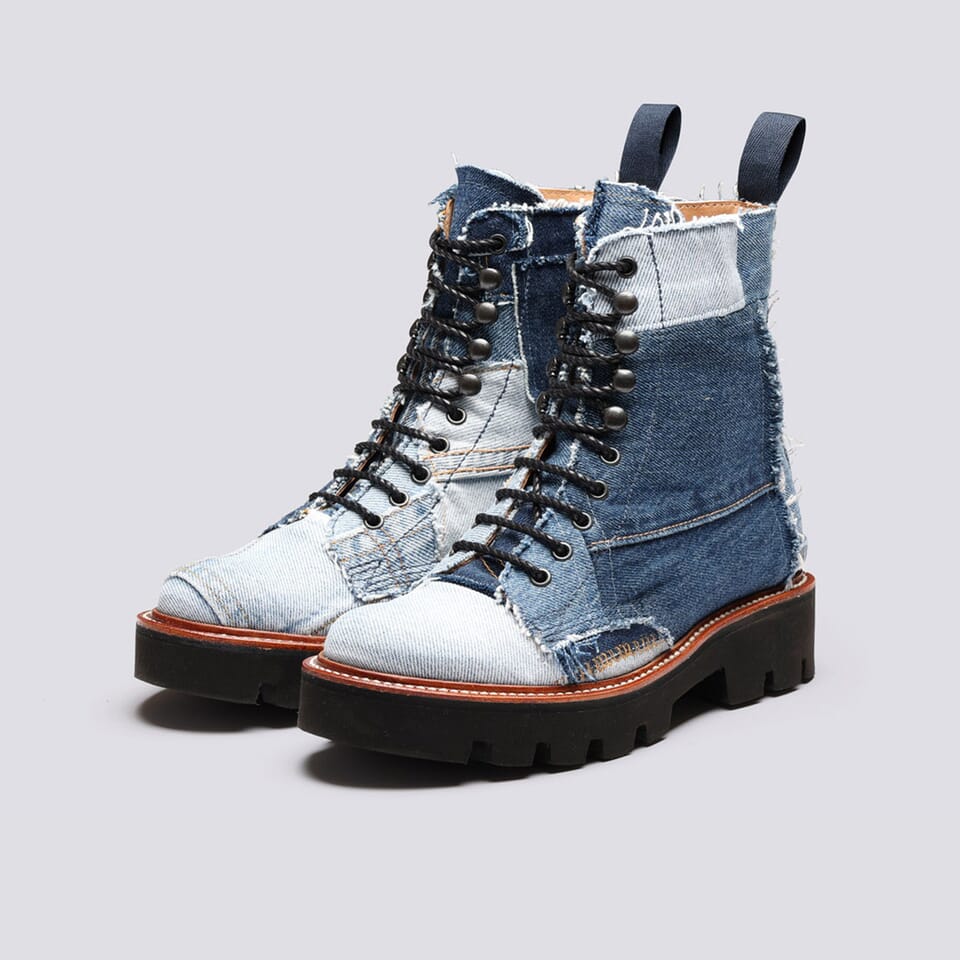 The Kelly Boot | Womens Boots in Reclaimed Denim | Grenson
