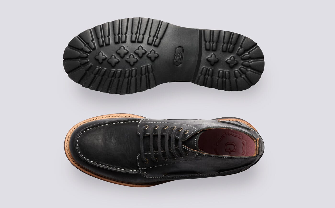 Easton | Mens Boots in Black on Commando Sole | Grenson