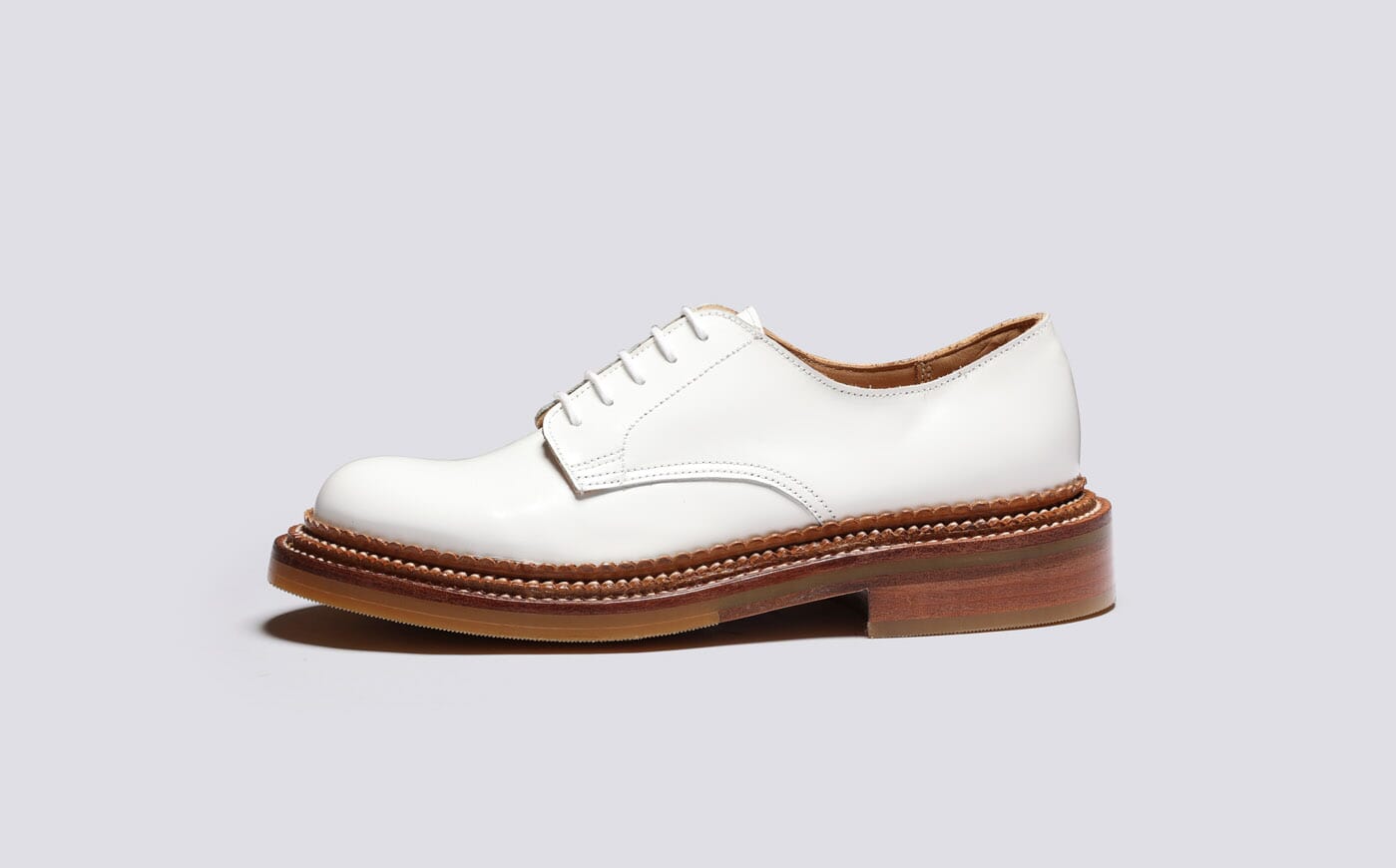Devon | Womens Shoes in White with Triple Welt | Grenson