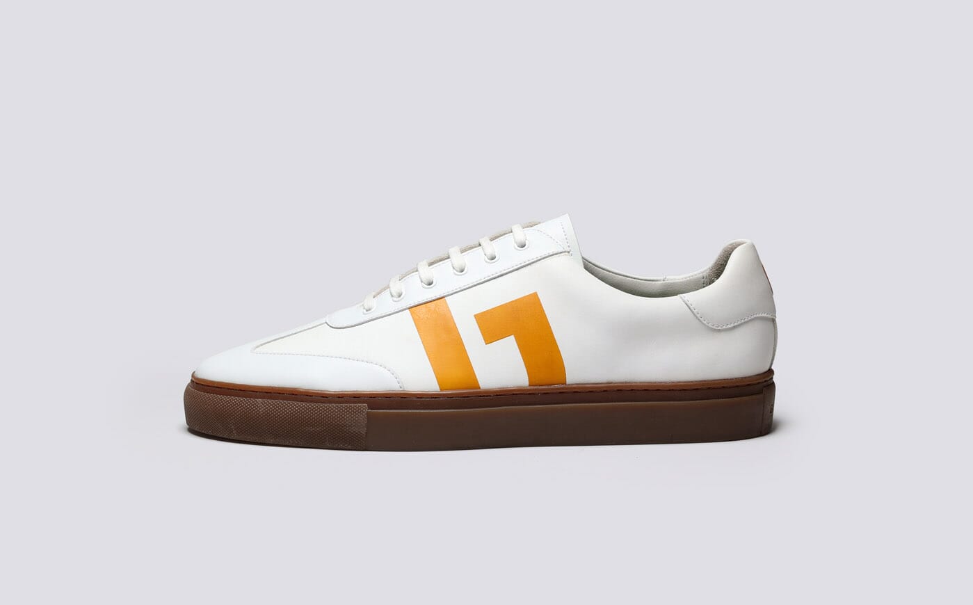 Womens NL 1 | Non Leather Sneakers in White and Yellow | Grenson