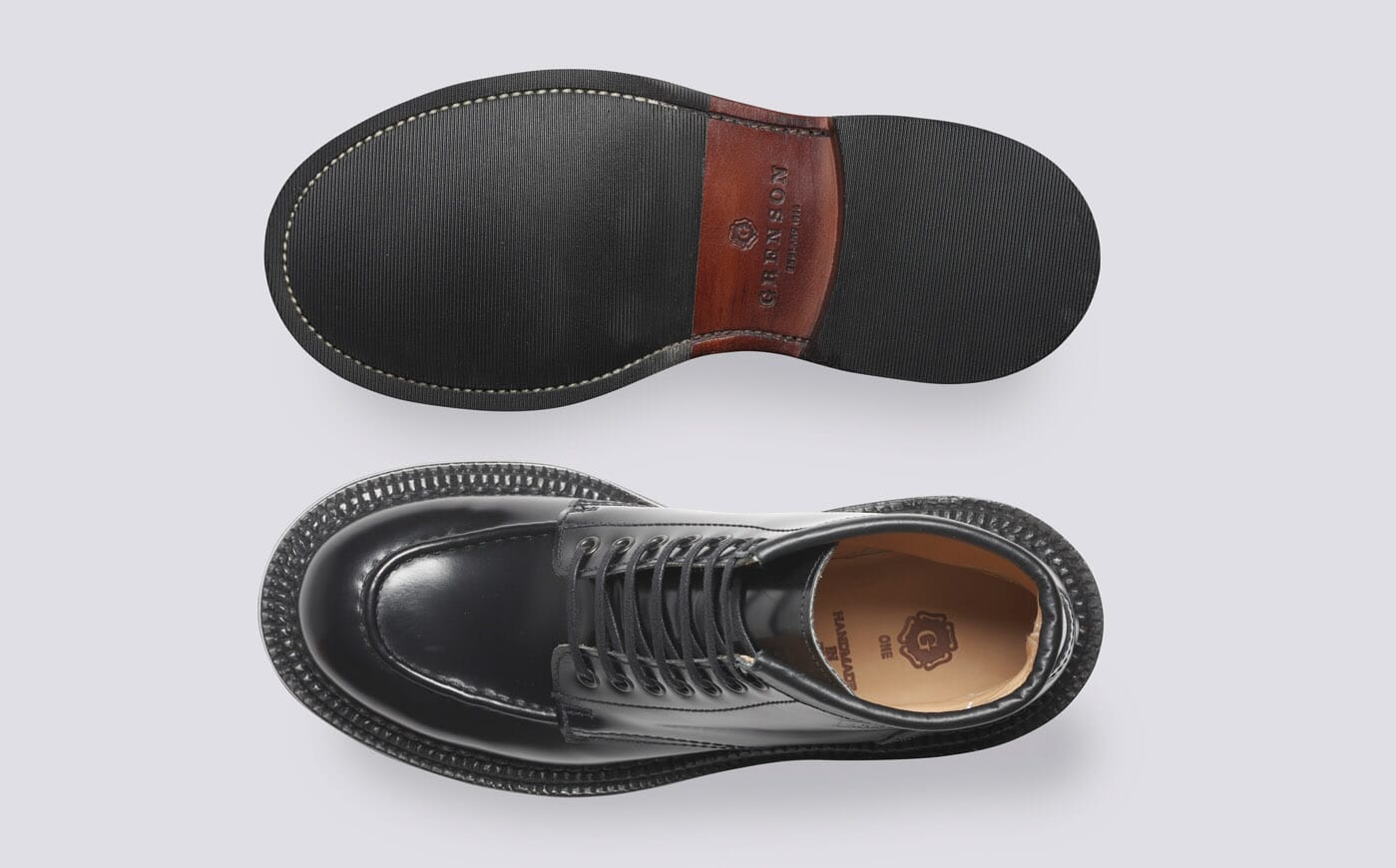 Sadie | Womens Triple Welt Boots in Black Leather | Grenson