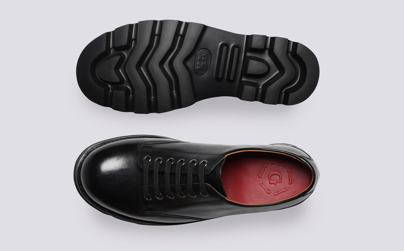 Callan | Mens Derby Shoes in Black Leather | Grenson