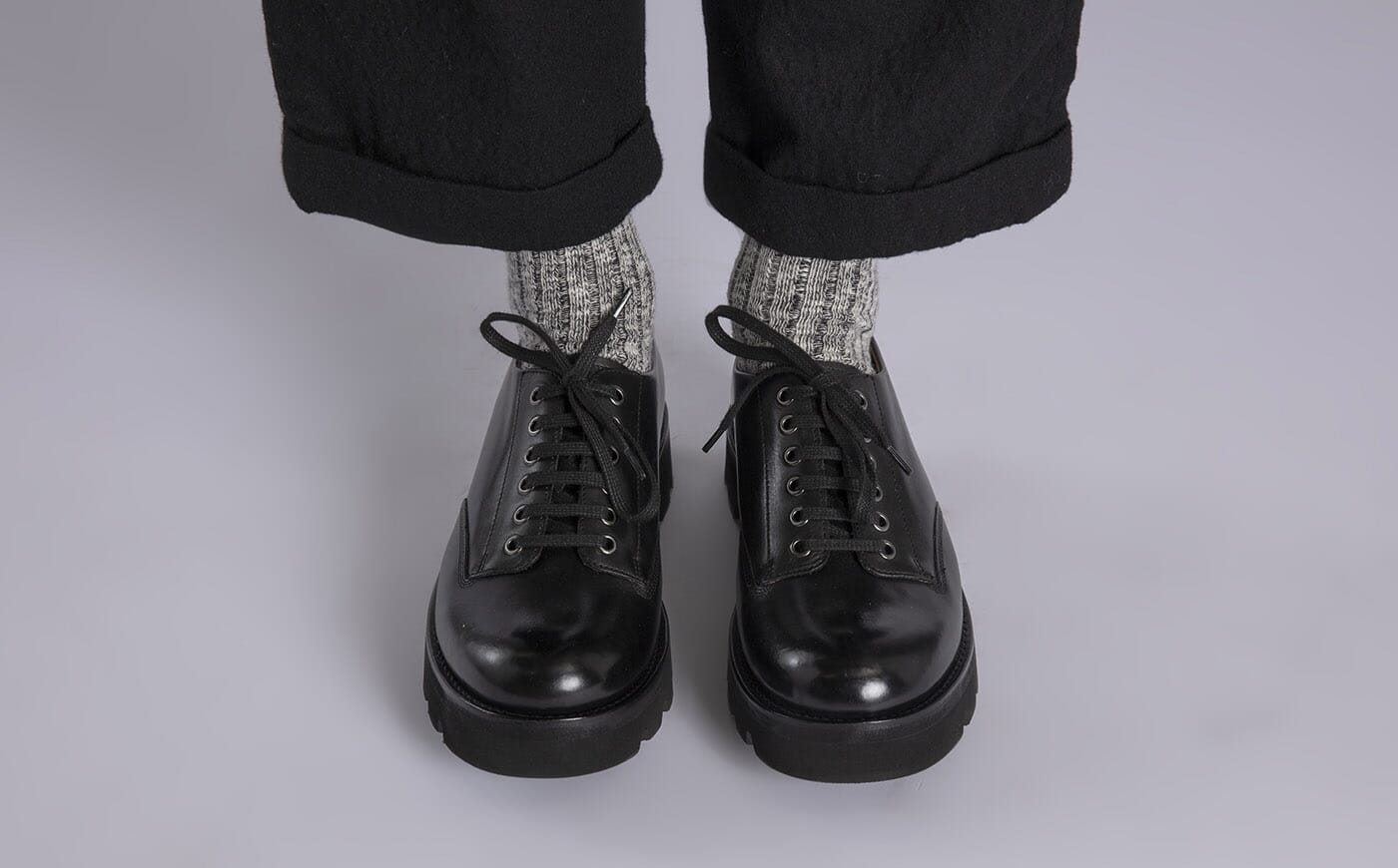 Callan | Mens Derby Shoes in Black Leather | Grenson