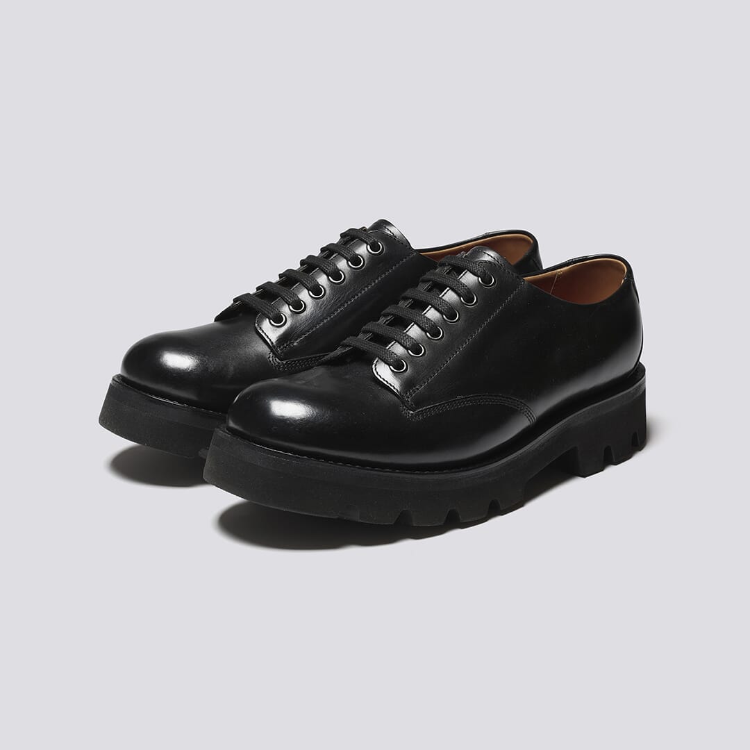 Callan | Mens Derby Shoes in Black Leather | Grenson