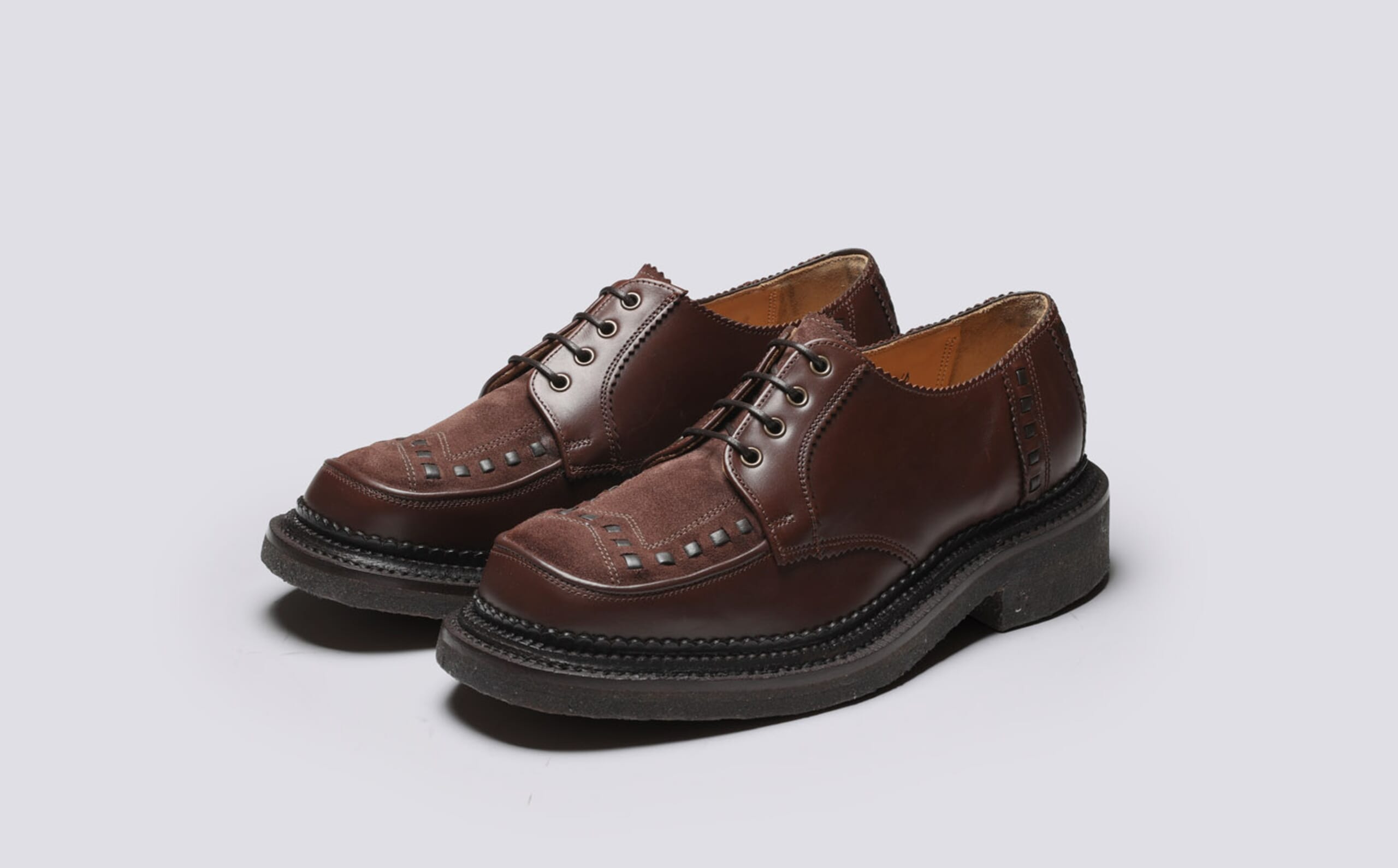 Grenson x Yuketen | Mens Creeper in Brown with Triple Welt | Grenson