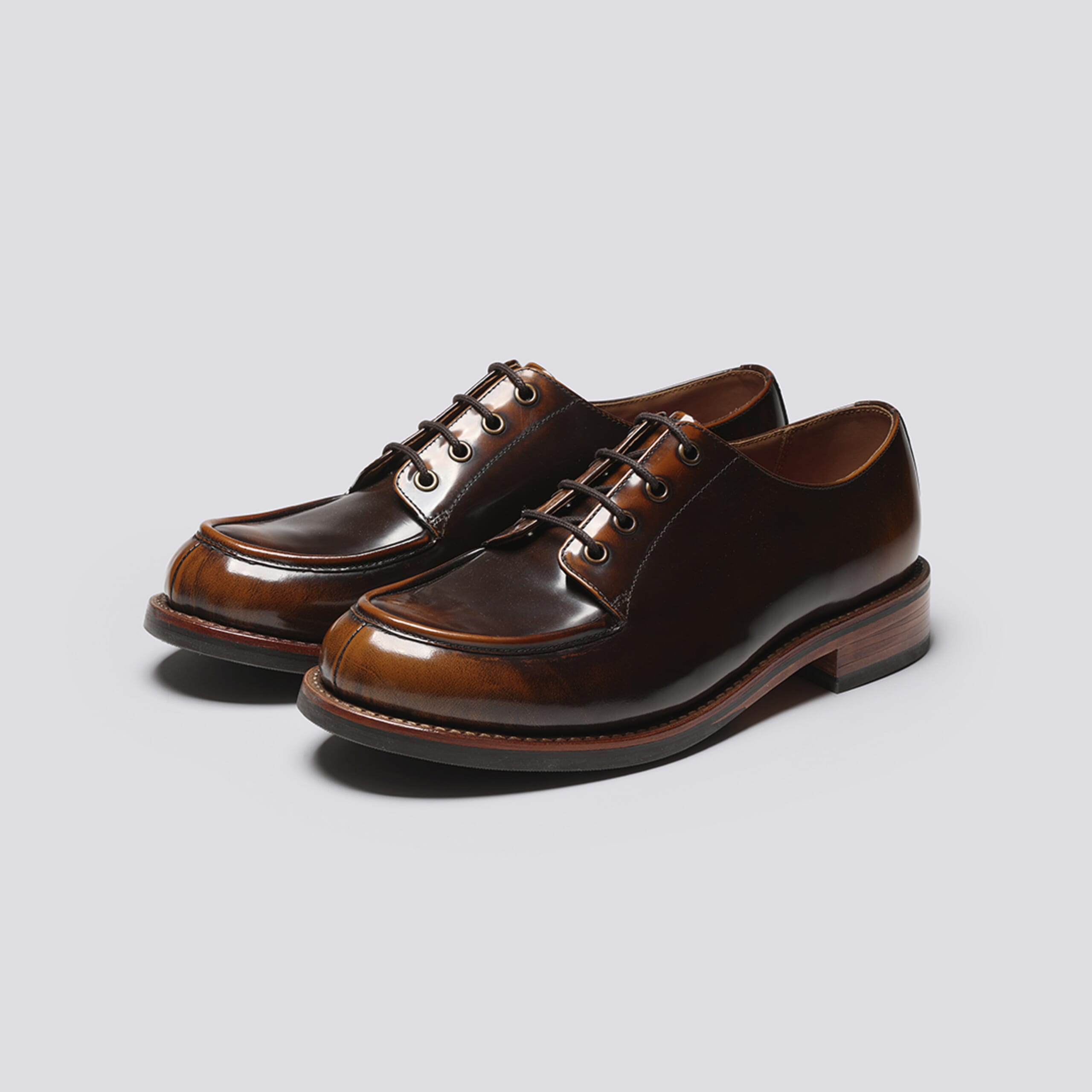 Eric | Mens Derby Shoes in Tan Rub Off Leather | Grenson