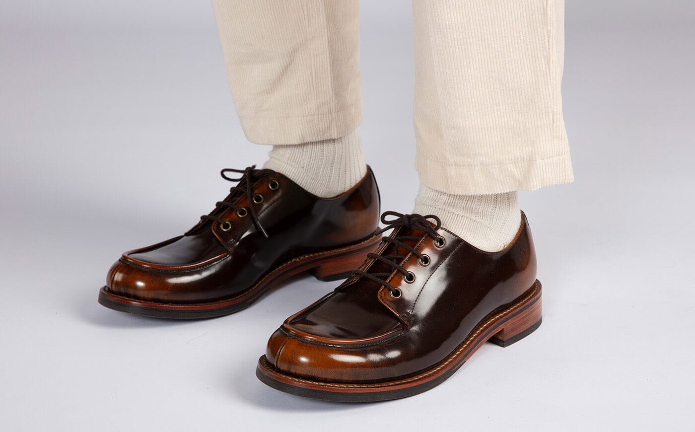 Eric | Mens Derby Shoes in Tan Rub Off Leather | Grenson