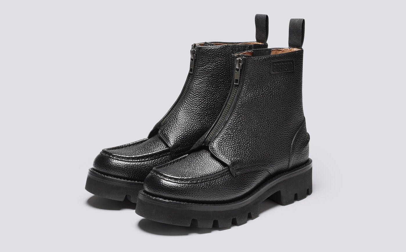 Simone | Womens Boots in Black Country Grain Leather | Grenson