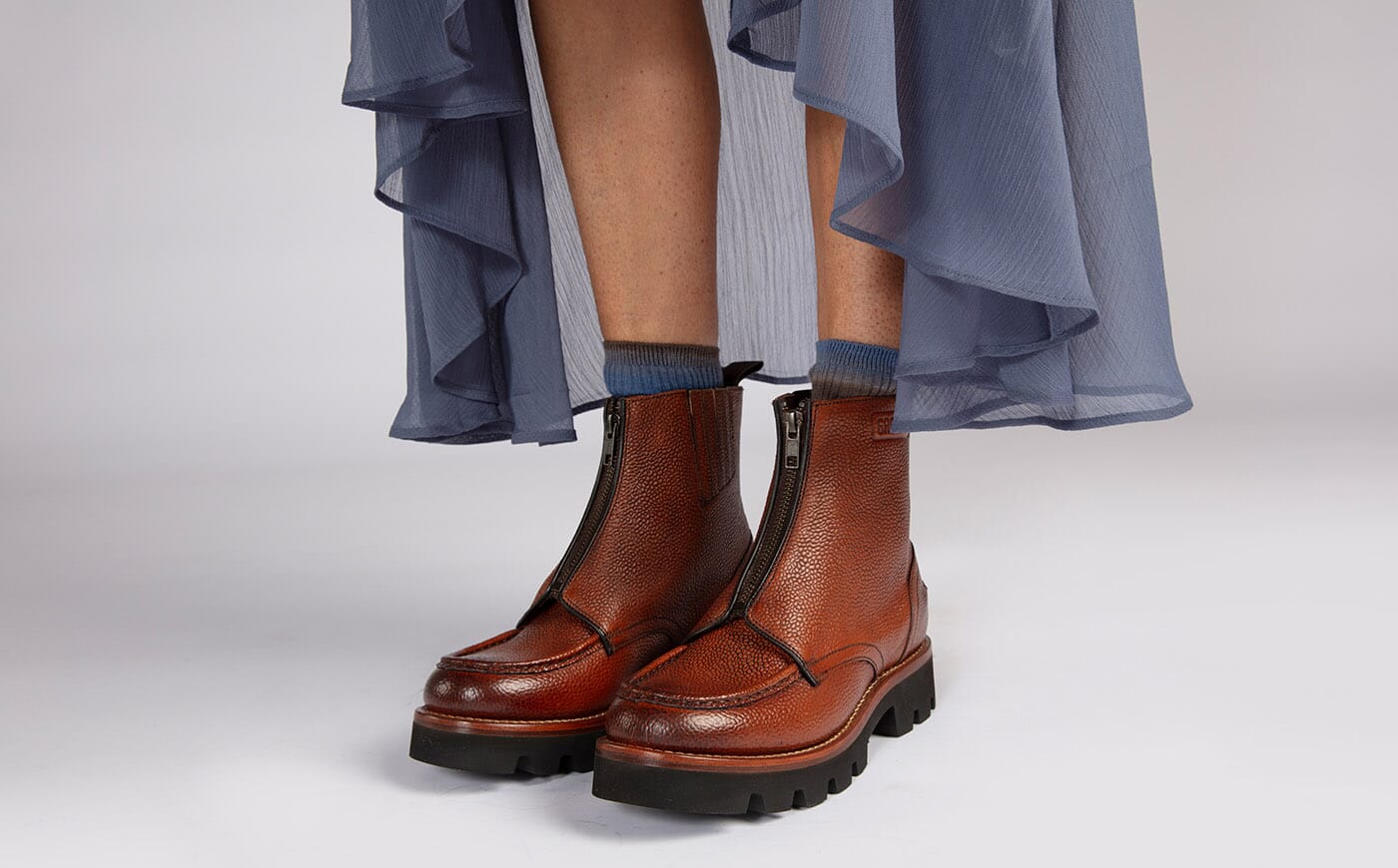 Simone | Womens Boots in Tan Country Grain Leather | Grenson