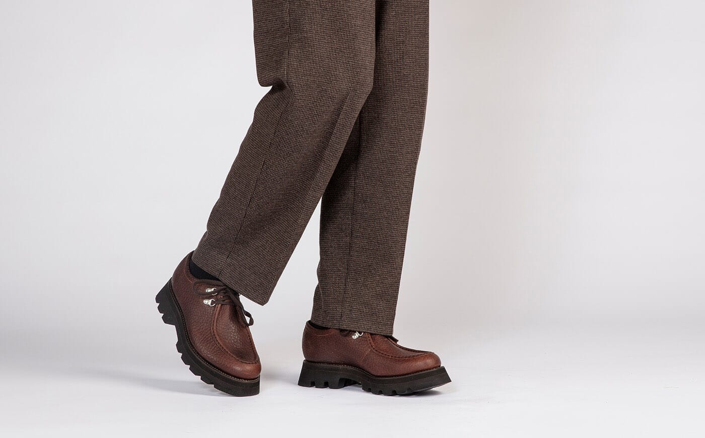 Clark | Mens Derby Shoes in Brown Grain Leather | Grenson