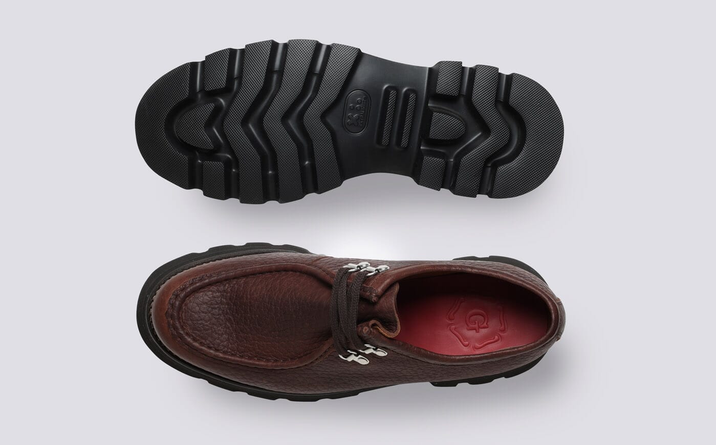 Clark | Mens Derby Shoes in Brown Grain Leather | Grenson