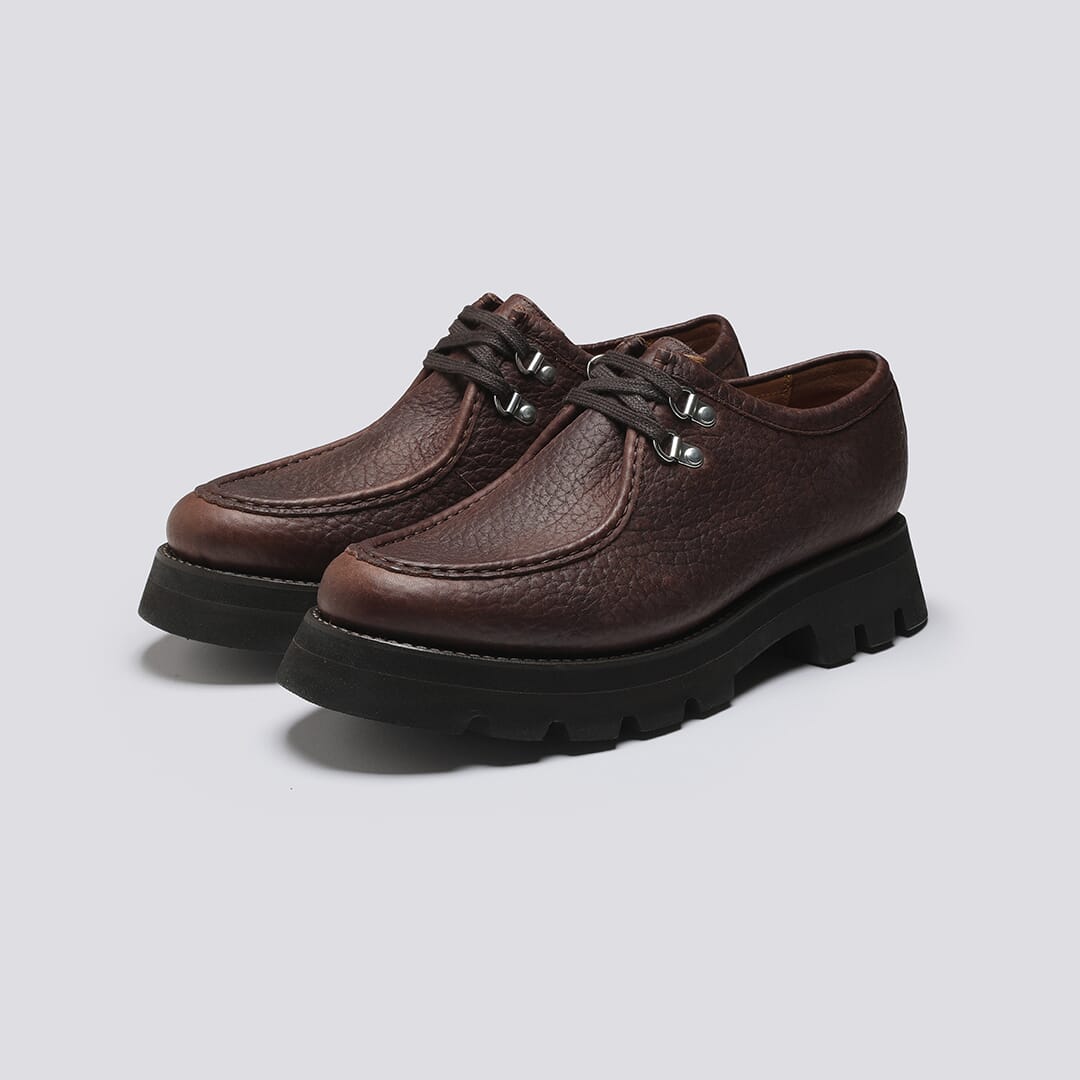 Clark | Mens Derby Shoes in Brown Grain Leather | Grenson