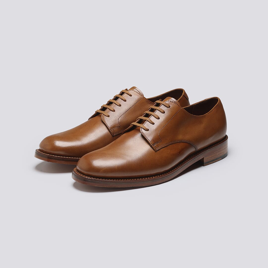 Curt | Mens Derby Shoes in Light Tan Dipped Leather | Grenson