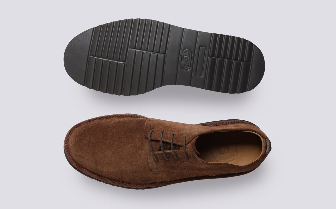 Byron | Mens Derby Shoes in Toffee Suede | Grenson