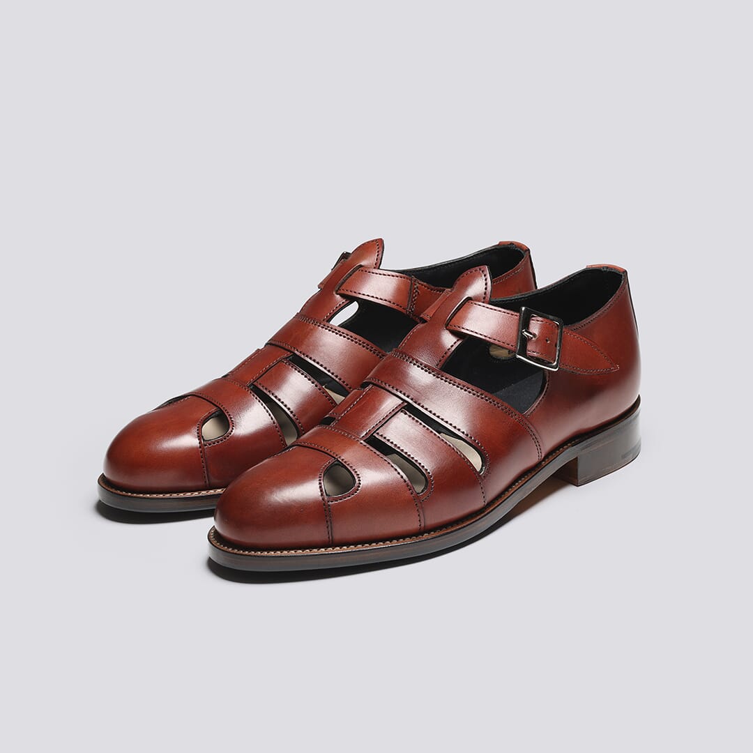 Fisher | Mens Sandals in Brown Leather | Grenson