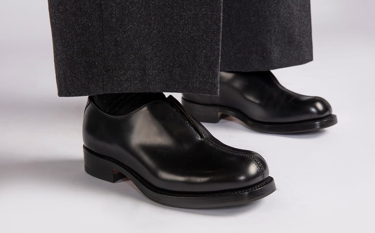 YMC x Grenson | Mens Oxford Shoes in Black Leather | Grenson