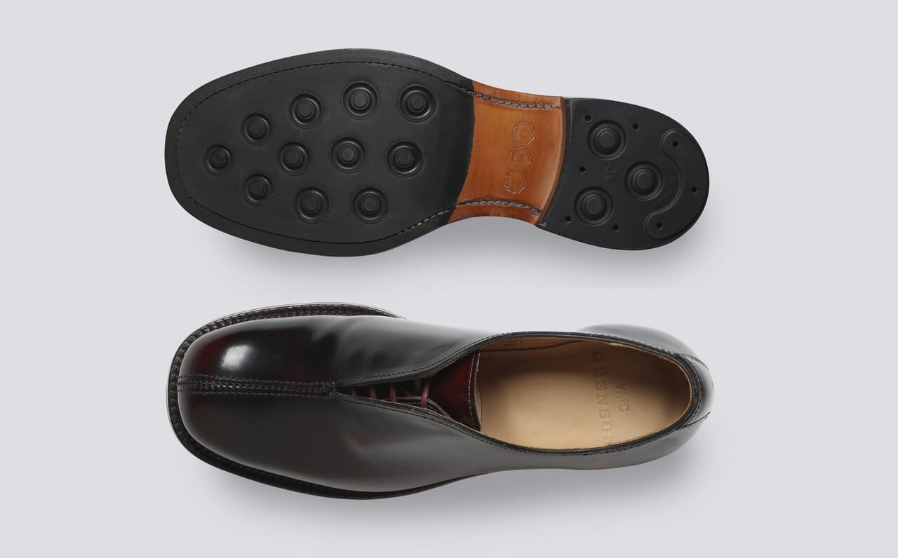 YMC x Grenson | Mens Oxford Shoes in Burgundy Leather | Grenson