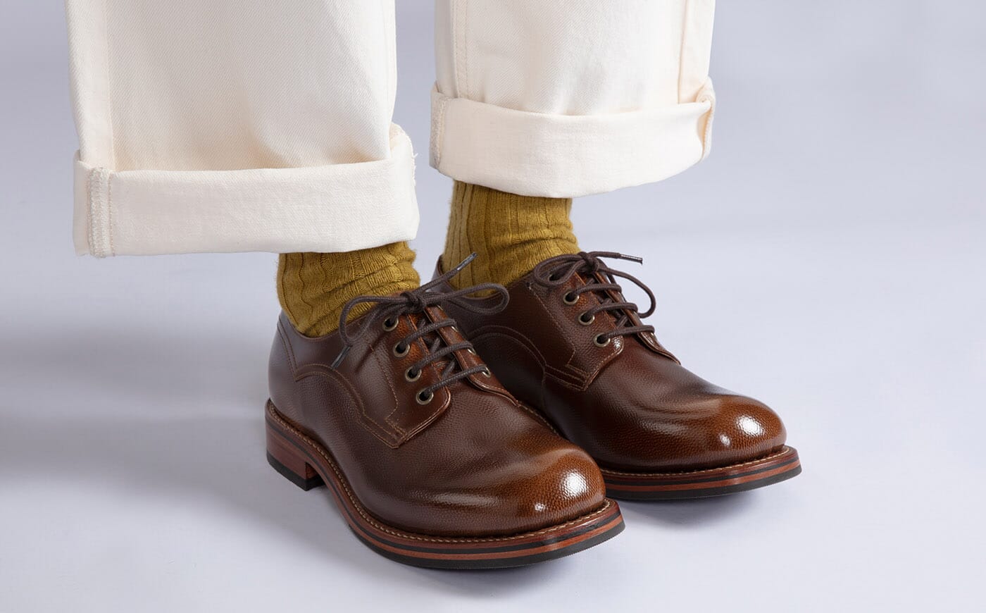 Kennedy | Mens Derby Shoes in Tan Grain Leather | Grenson