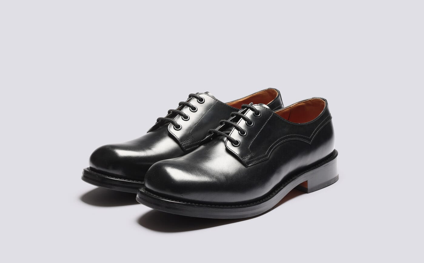 Kennedy | Mens Derby Shoes in Black Leather | Grenson
