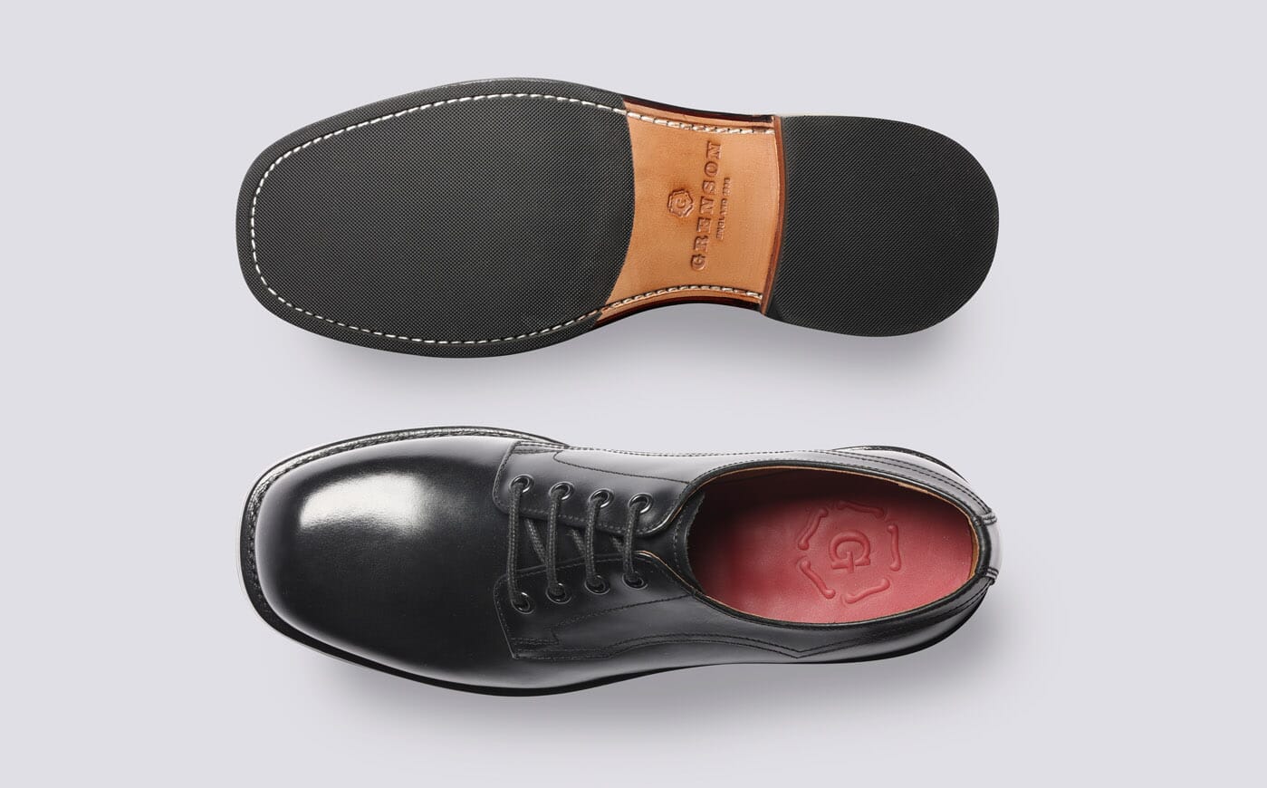 Kennedy | Mens Derby Shoes in Black Leather | Grenson