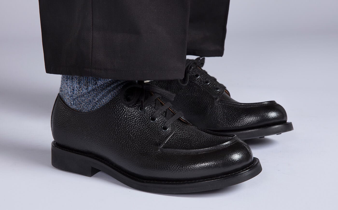 Eric | Mens Derby Shoes in Black Grain Leather | Grenson