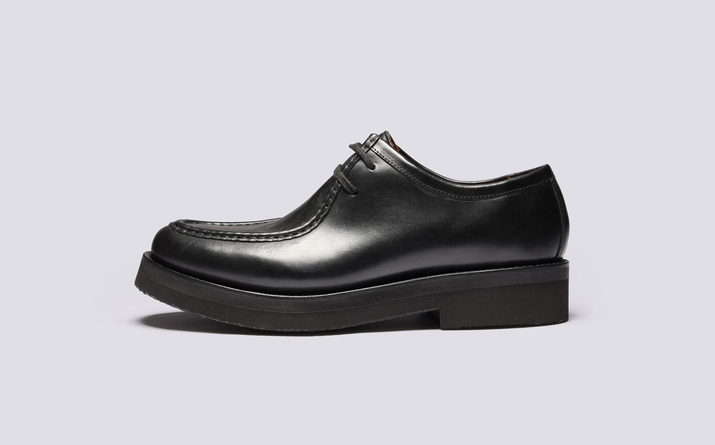 Clarkson | Mens Derby Shoes in Black Leather | Grenson