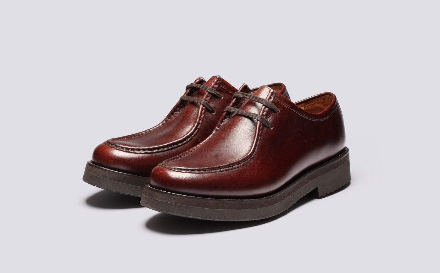Clarkson | Mens Derby Shoes in Brown Leather | Grenson