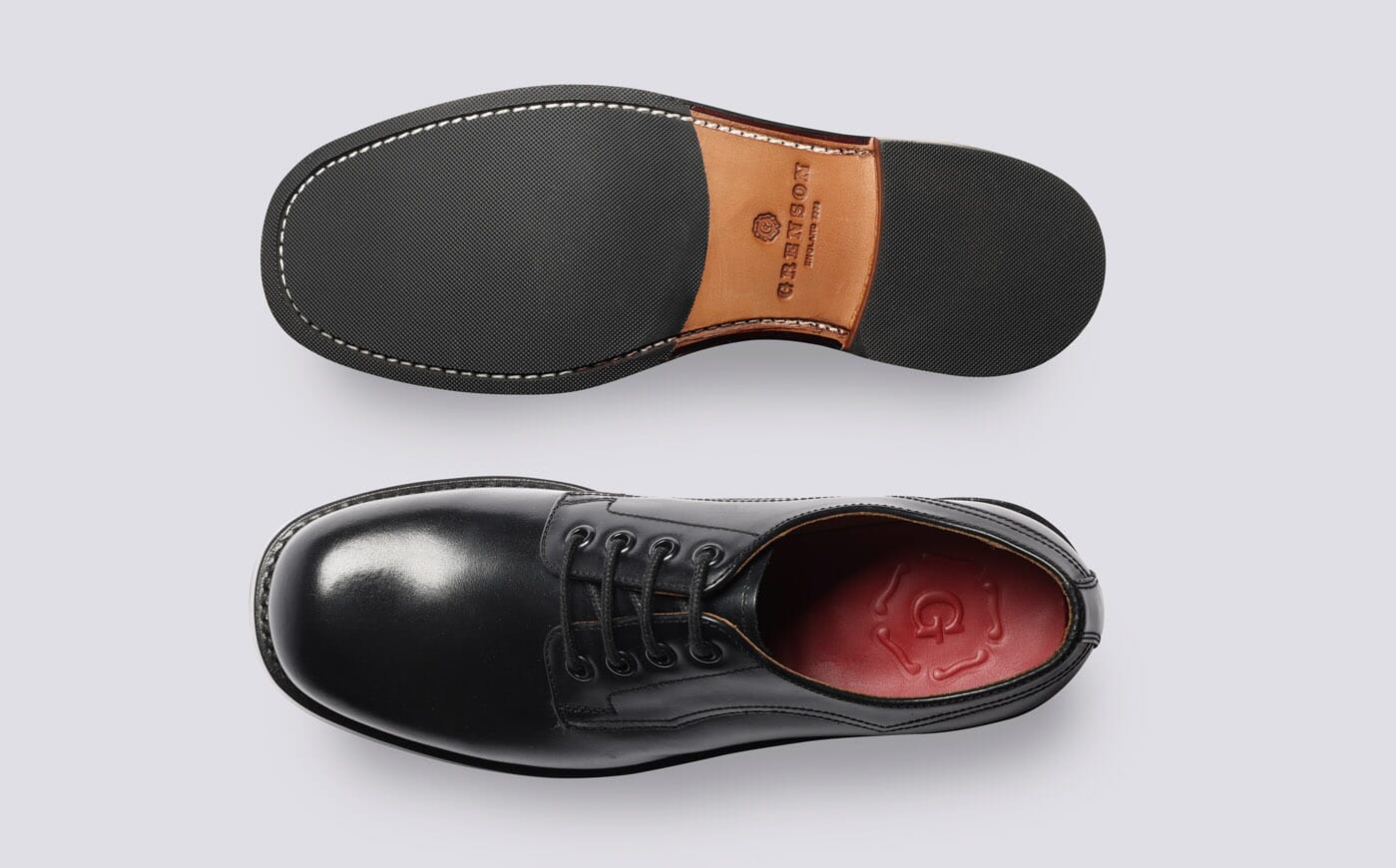 Becca | Womens Derby Shoes in Black Leather | Grenson