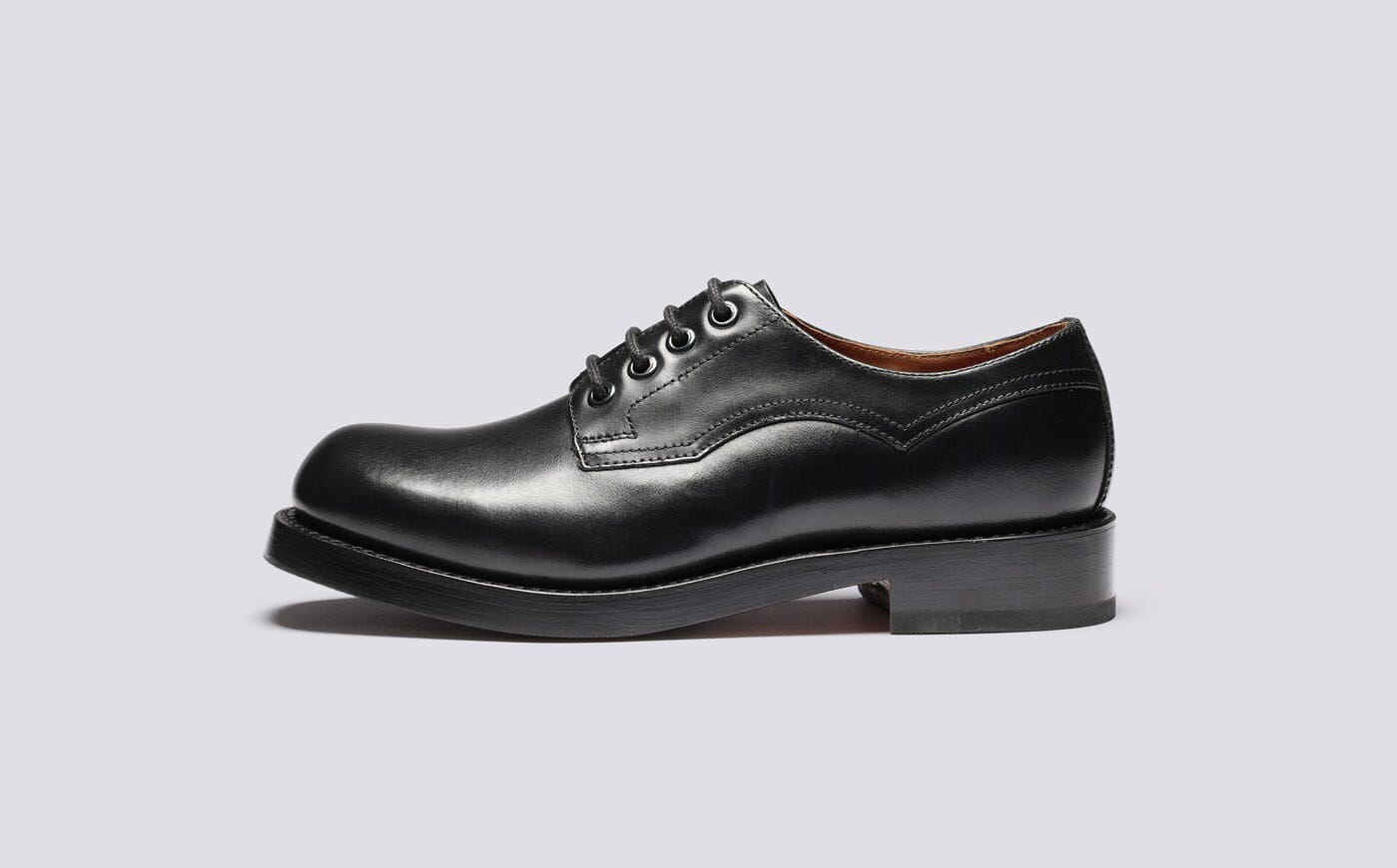 Becca | Womens Derby Shoes in Black Leather | Grenson