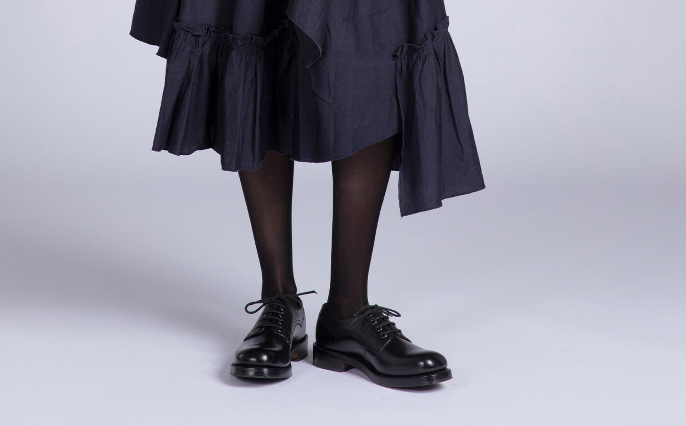 Becca | Womens Derby Shoes in Black Leather | Grenson