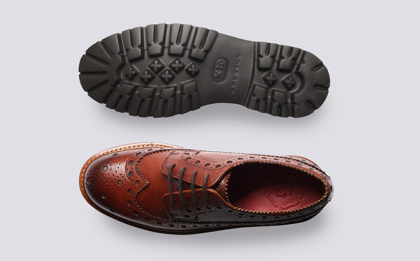 Evadne | Womens Brogues in Tan Grain Leather | Grenson