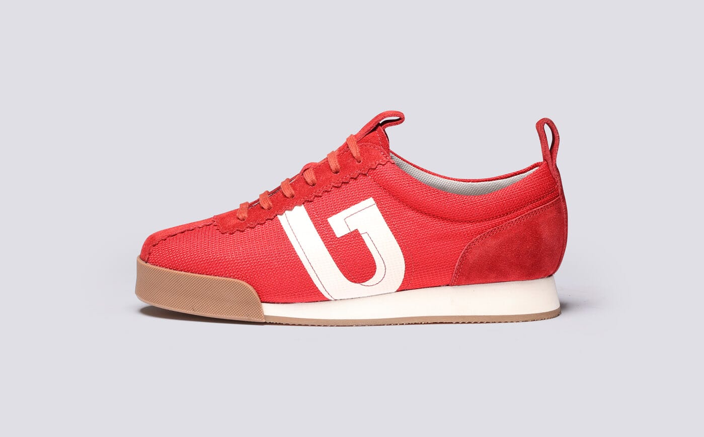 Sneaker 80 | Womens Trainers in Red Cordura and Suede | Grenson