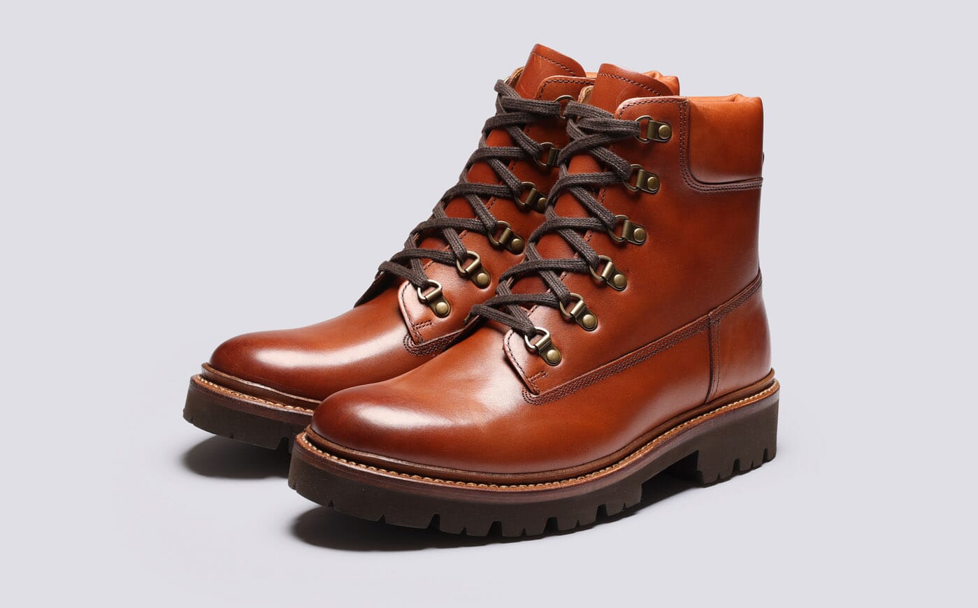 Rutherford | Mens Boots in Tan Handpainted Leather | Grenson