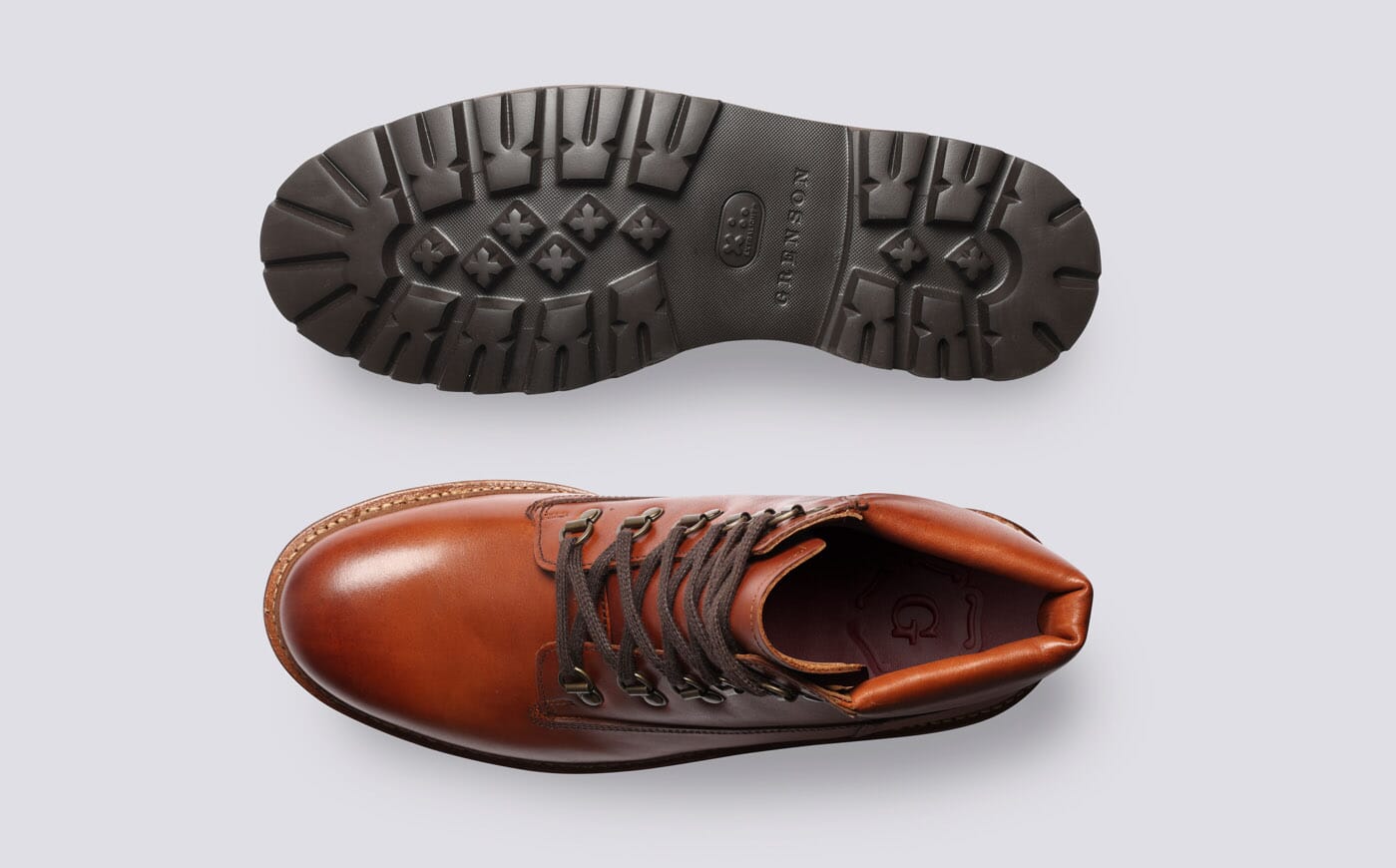 Rutherford | Mens Boots in Tan Handpainted Leather | Grenson