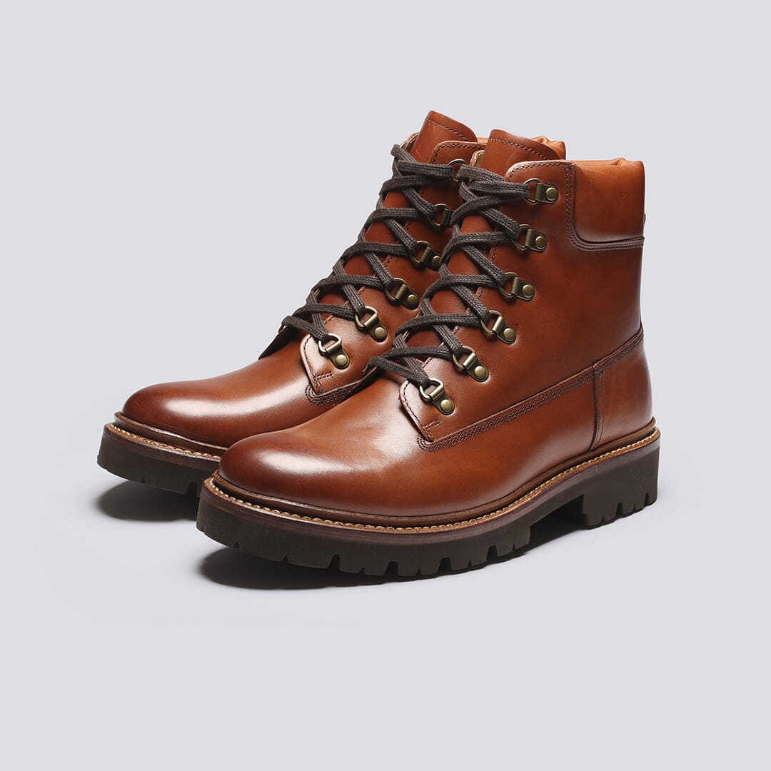 Rutherford | Mens Boots in Tan Handpainted Leather | Grenson