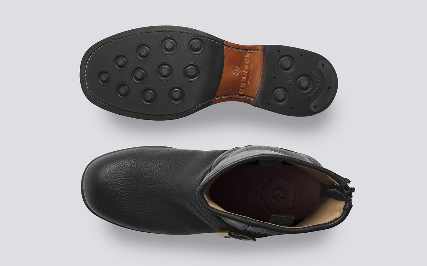 Lewis | Mens Boot in Black Grain Leather | Grenson