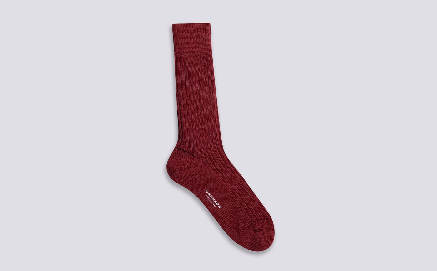 Womens Chunky Wool Sock | Dark Red Wool | Grenson