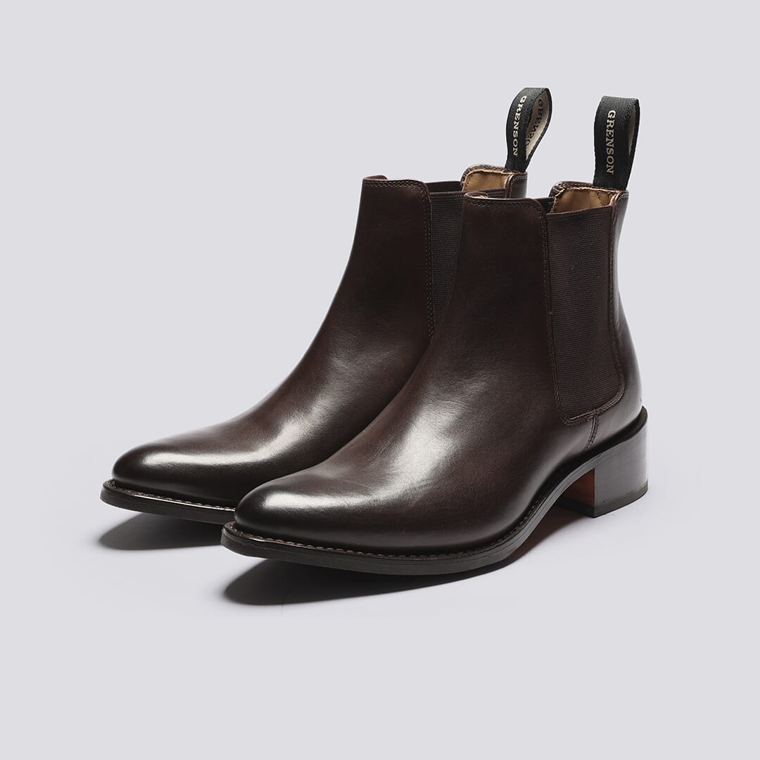 Ingrid | Womens Chelsea Boots in Brown Leather | Grenson